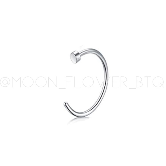 Moonflowerbtq | Jewelry | Stainless Steel Half Hoop Nose Ring 2g 8mm ...